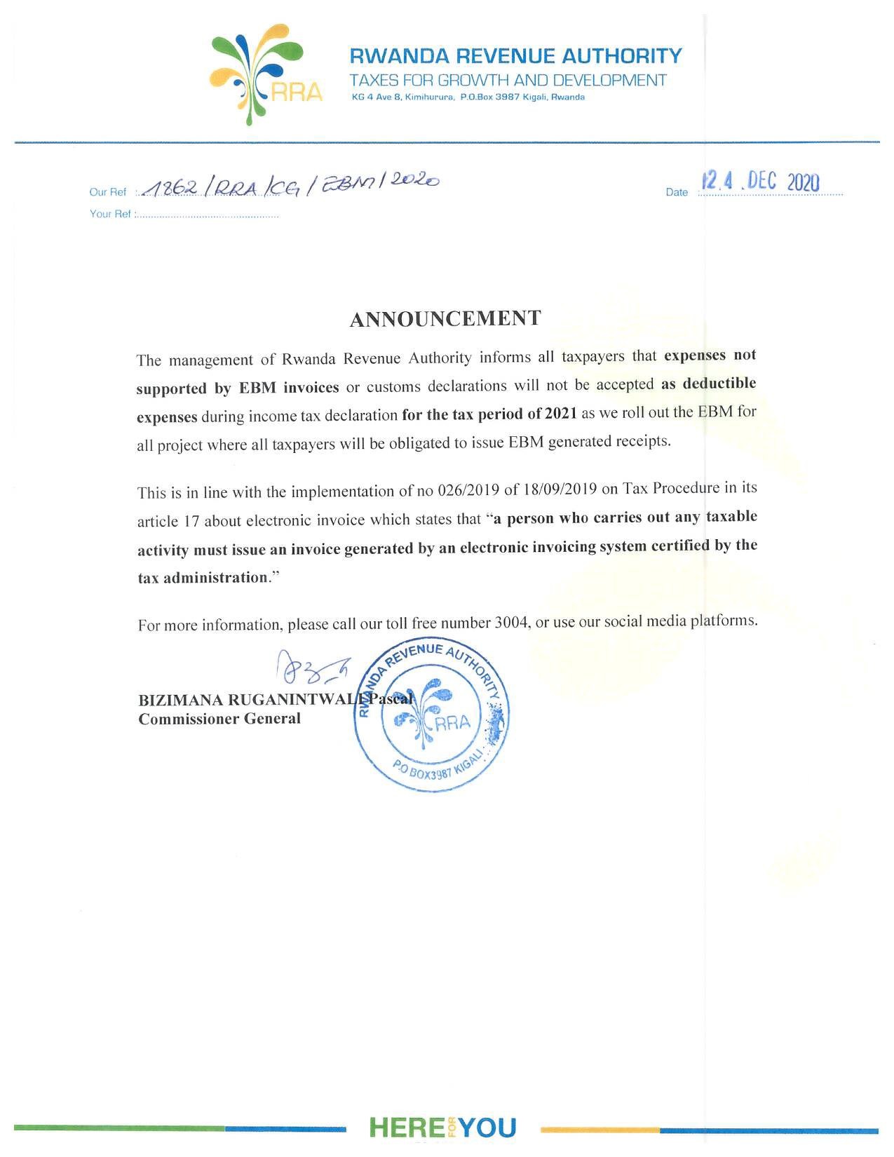 RRA December 2020 tax update